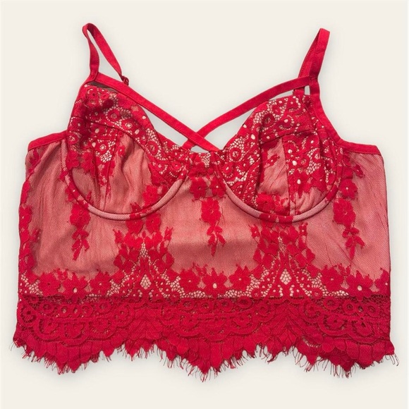 AKIRA | Tops | Red Lace Bralette | Poshmark